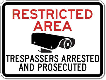 Restricted Area Trespassers Arrested Sign - 24x18 | StopSignsandMore.com