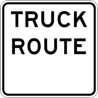 Truck Route Sign - 18x18 | StopSignsandMore.com