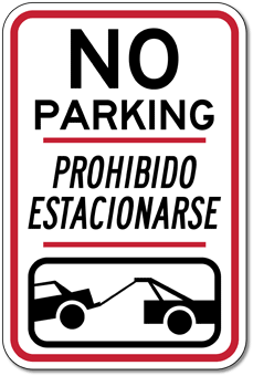 No Parking Signs Spanish