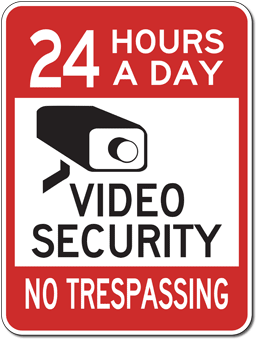 24 Hours A Day Video Security No Trespassing Sign -18X24 ...
