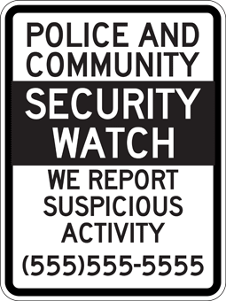 Police And Community Security Watch Sign - 18x24 | StopSignsandMore.com