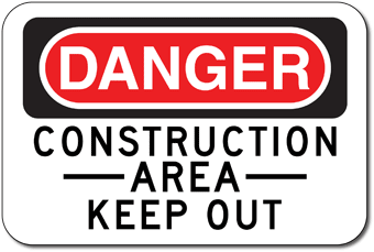 Danger Construction Zone Sign