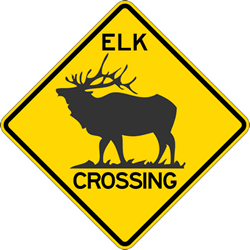 Elk Crossing Sign Amazon.com : Elk Crossing Symbol Warning Sign 24 X